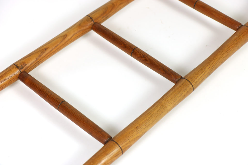 Faux Bamboo Victorian Period Carved Wooden Ladder 415 355-1690