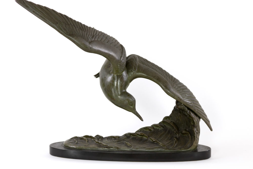 Art Nouveau-Styled Bronze Sculpture Of A Tern by Irénée Rochard (415 ...