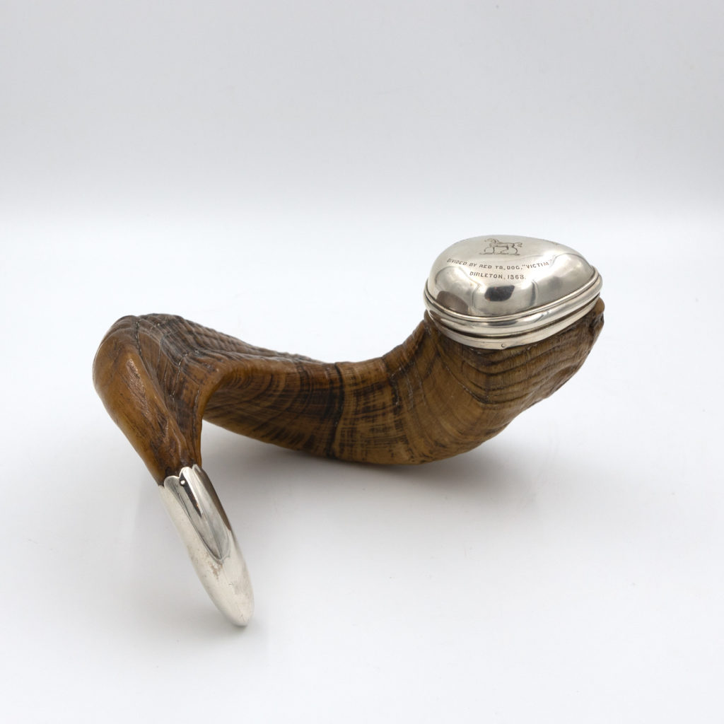 Scottish Ram's Horn Snuff Mull Inscribed & Dated 1868 (415) 355-1690