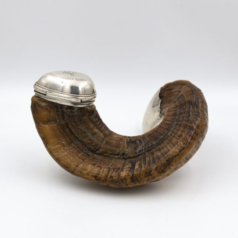 Scottish Ram's Horn Snuff Mull Inscribed & Dated 1868 (415) 355-1690