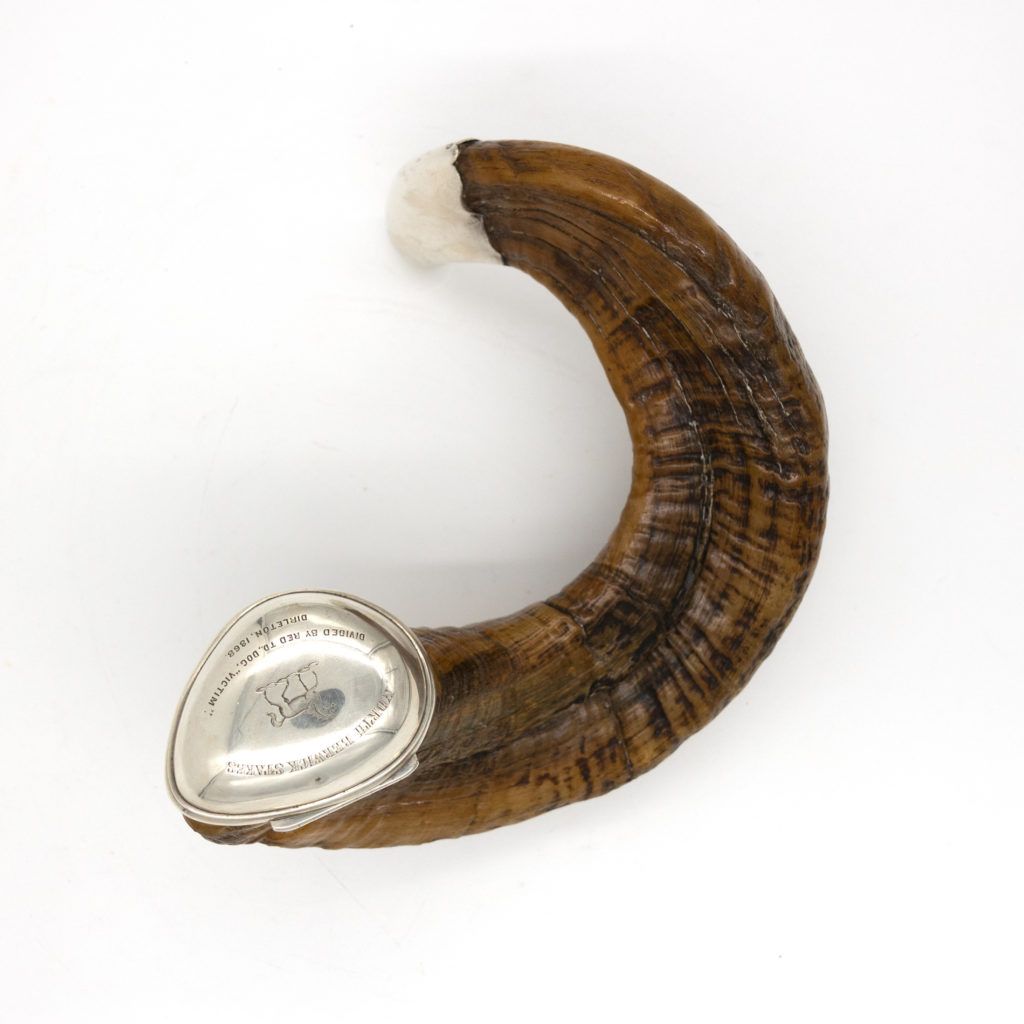 Scottish Ram's Horn Snuff Mull Inscribed & Dated 1868 (415) 355-1690