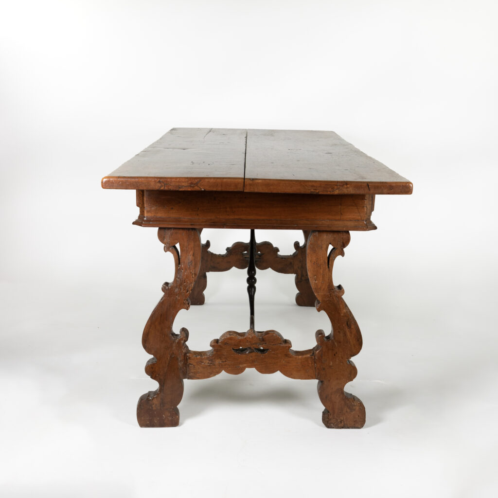 Italian Walnut Baroque Period Writing Table With Two Moulded Drawers ...