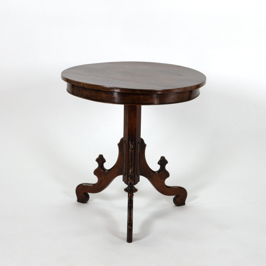 Victorian Walnut Tripod Side Table on Column Base, English Circa 1860 ...