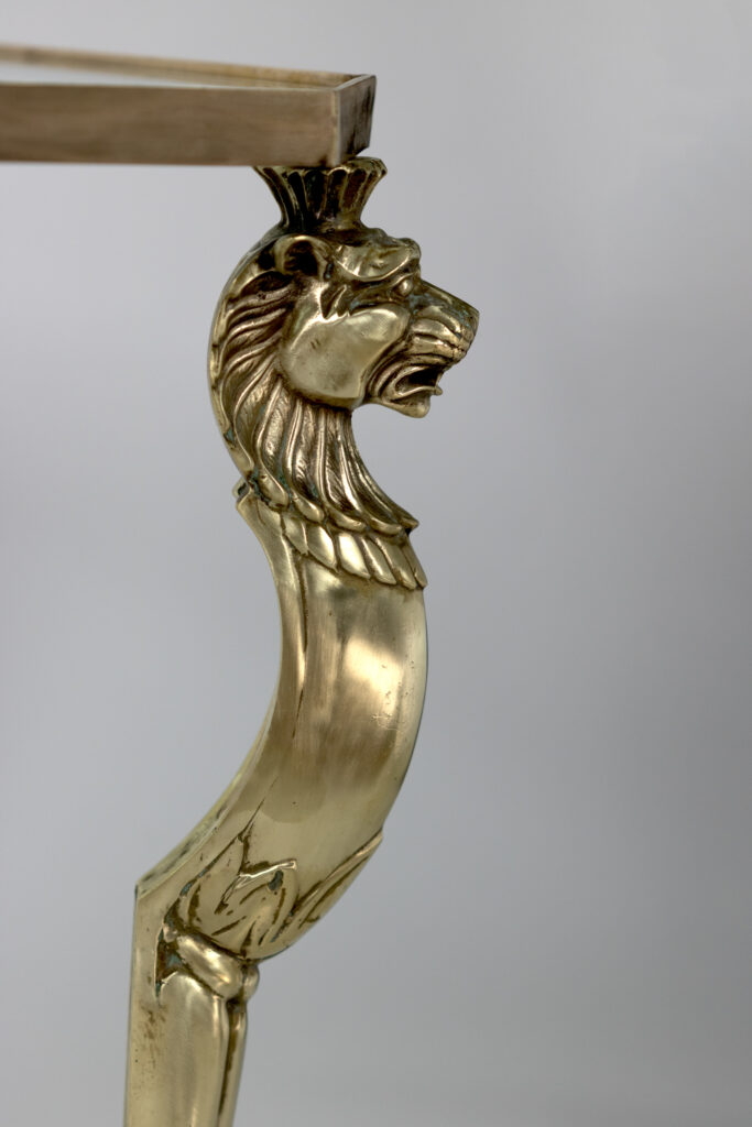 French Cast Bronze Coffee Table with Lion Head Motif, Circa 1950 ...