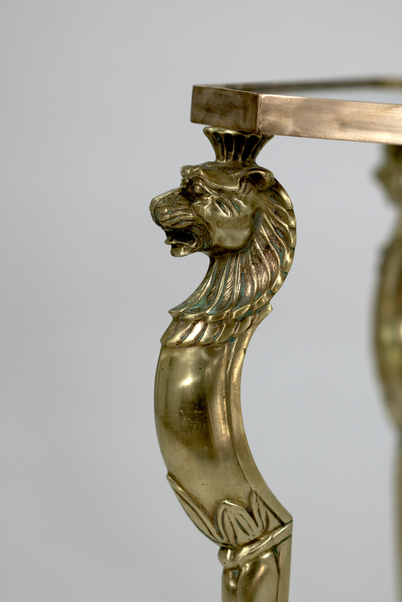 French Cast Bronze Coffee Table with Lion Head Motif, Circa 1950 ...