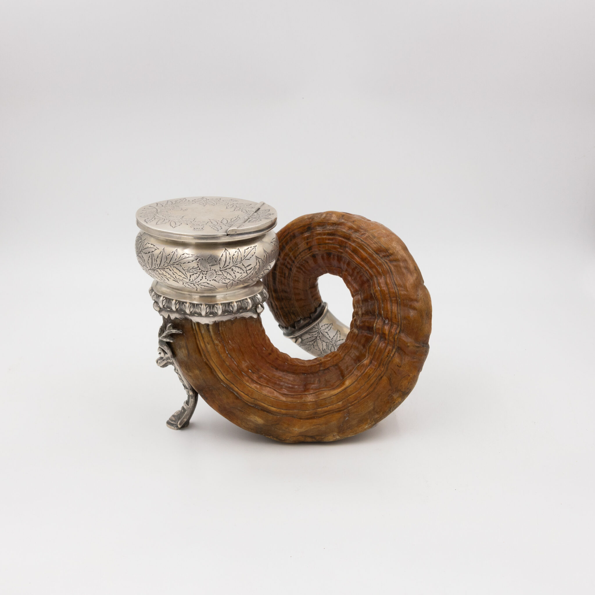 Ram's Horn Snuff Mull Scottish, Circa 1890 - Garden Court Antiques