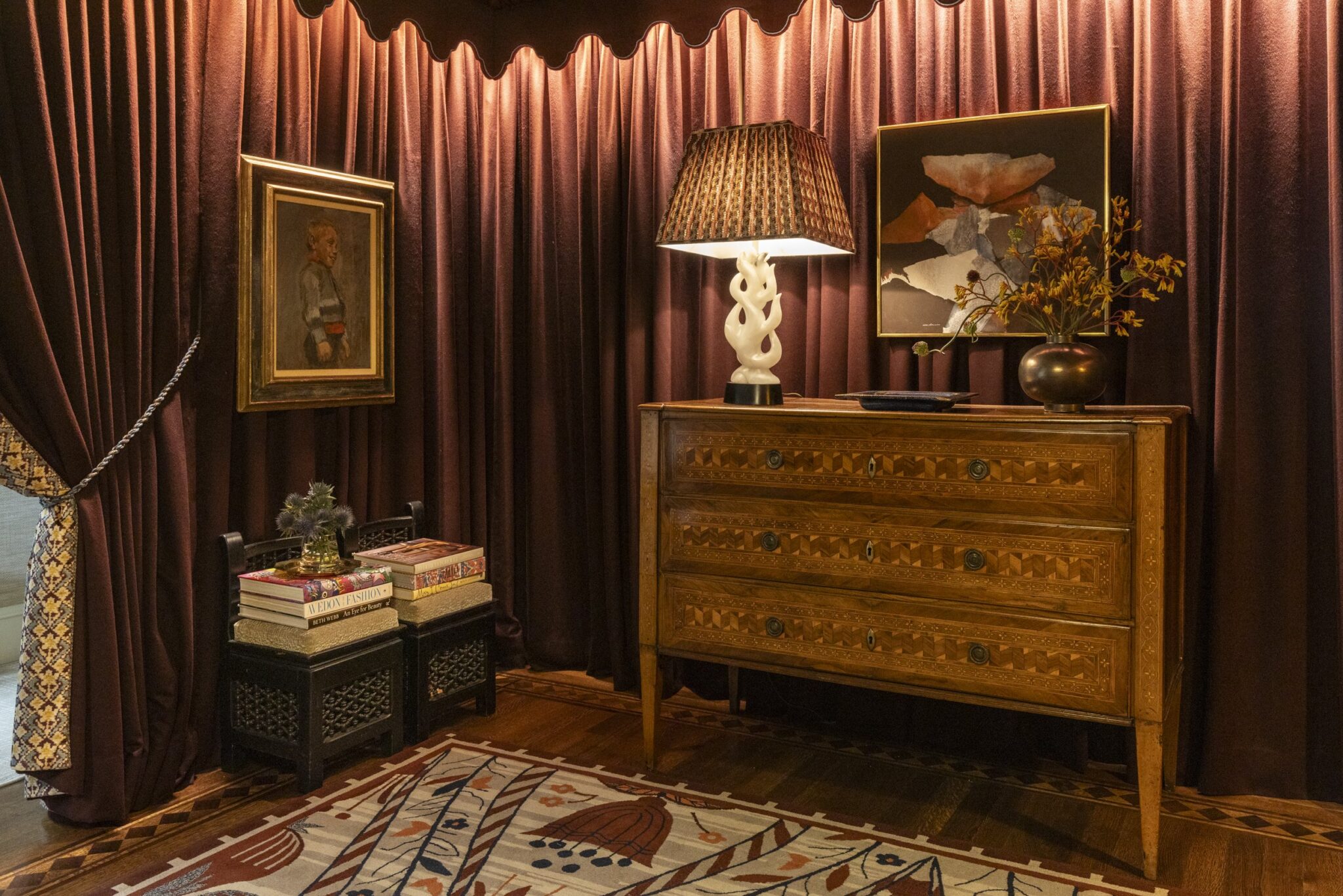 Faux Bamboo Victorian Period Carved Wooden Ladder 415 355-1690